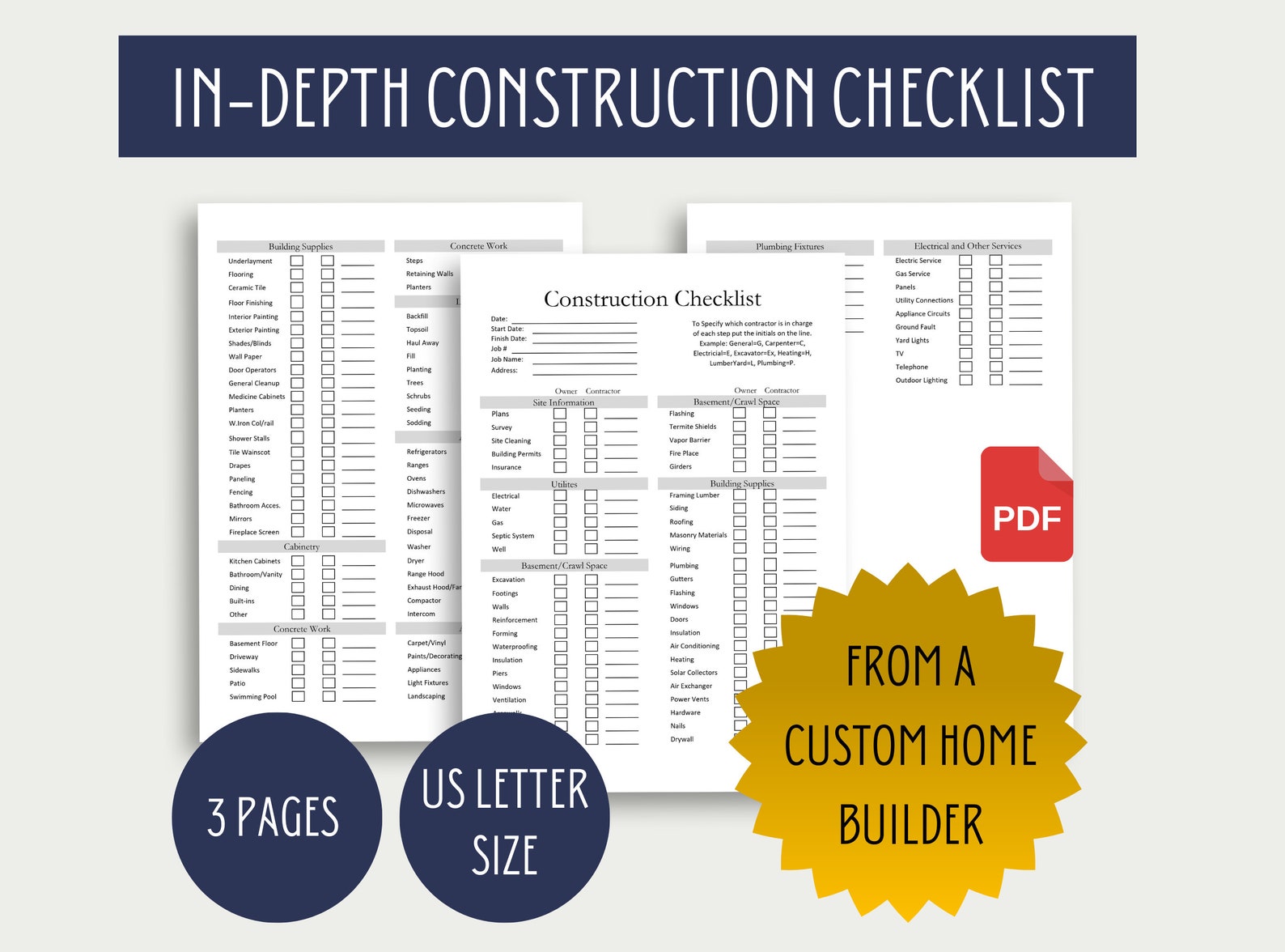 In-depth Building Construction Checklist Printable, General Contractor ...