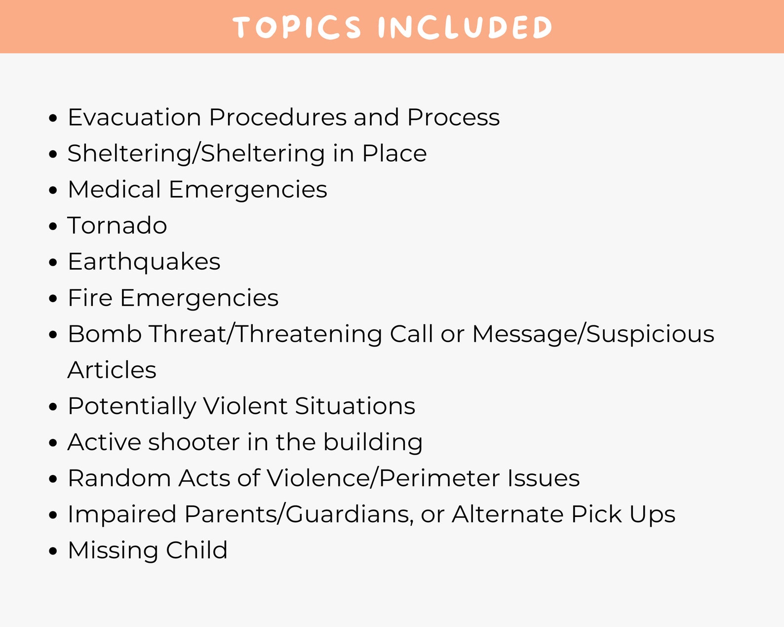 Daycare Emergency Action Plan, Daycare Forms, in Home Daycare Emergency ...