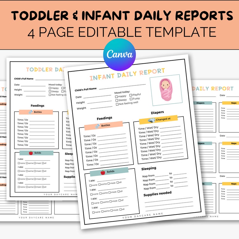 Toddler Daily Report - Etsy