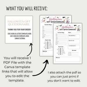 Editable Halloween Gift Exchange Questionnaire, Printable You’ve Been ...