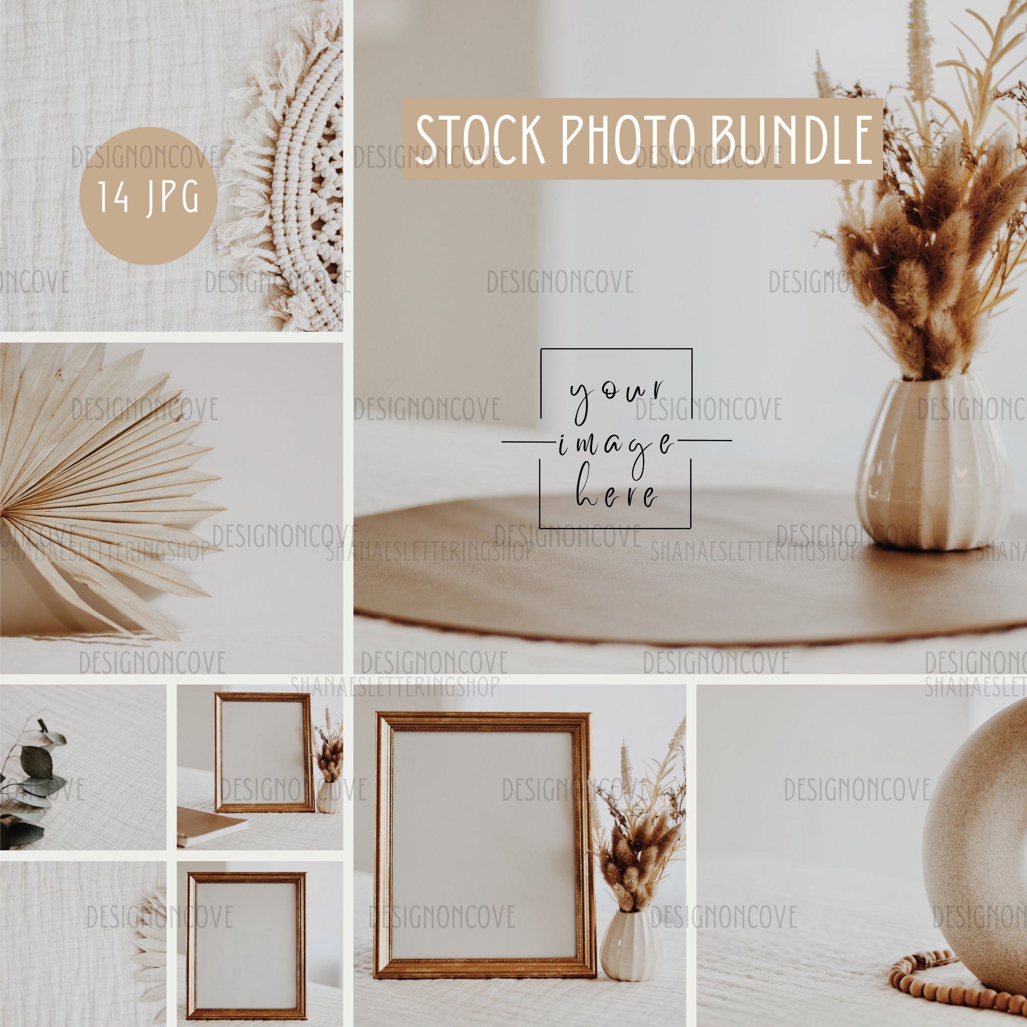 Boho Background Mockup Photos, Product Photography, Canva Mockup, Flat ...
