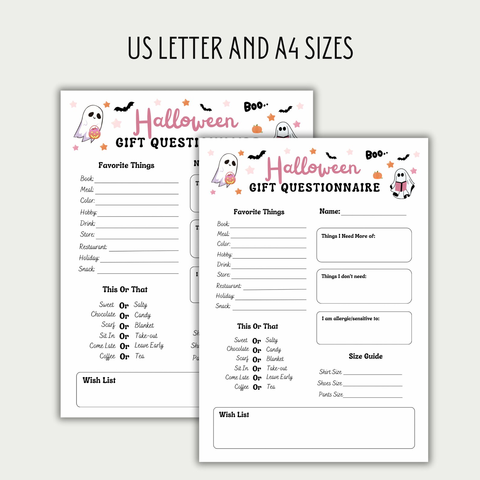 Editable Halloween Gift Exchange Questionnaire, Printable You’ve Been ...