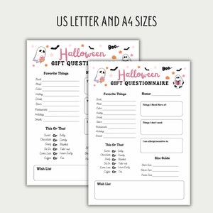 Editable Halloween Gift Exchange Questionnaire, Printable You’ve Been ...