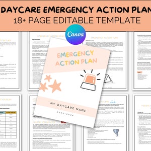 Daycare Emergency Action Plan, Daycare Forms, in Home Daycare Emergency ...