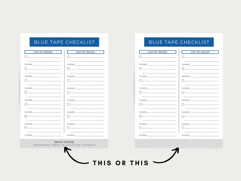 New Home Walk-through Checklist, Blue Tape Home Construction Checklist ...