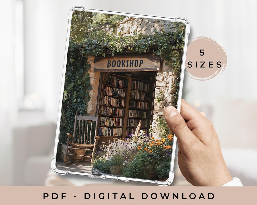 Printable Kindle Insert Cottage Bookshop, Spring Bookish Gift, Paper ...