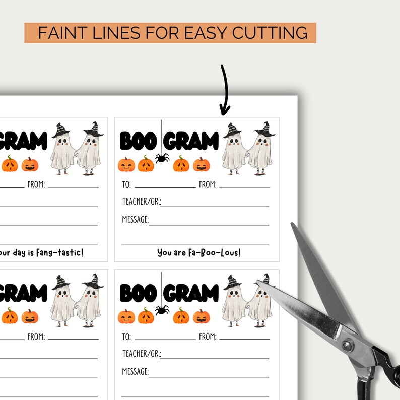 Halloween Candy Gram Printable, Boo Gram, PTO, PTA Fundraiser - Etsy