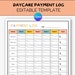 Daycare Payment Log, Daycare Forms, in Home Daycare Payment Record ...