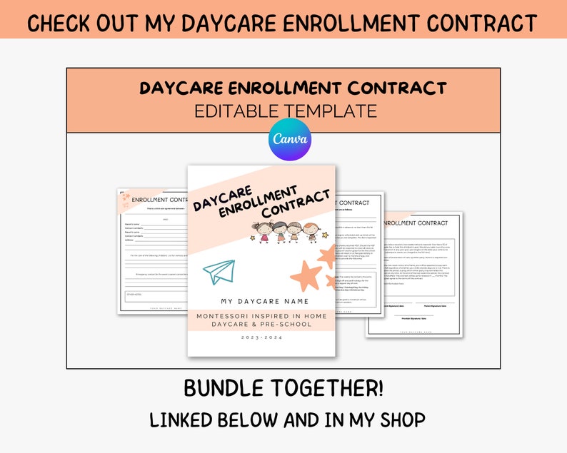 Editable Daycare Policy Handbook, Daycare Contract, Daycare Forms, in ...
