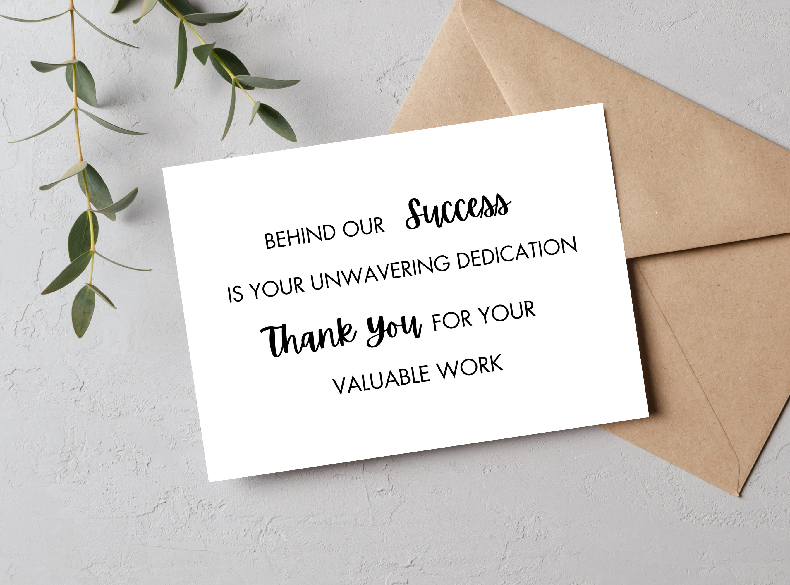 Employee Thank You, Staff Appreciation Card, Employee Recognition ...