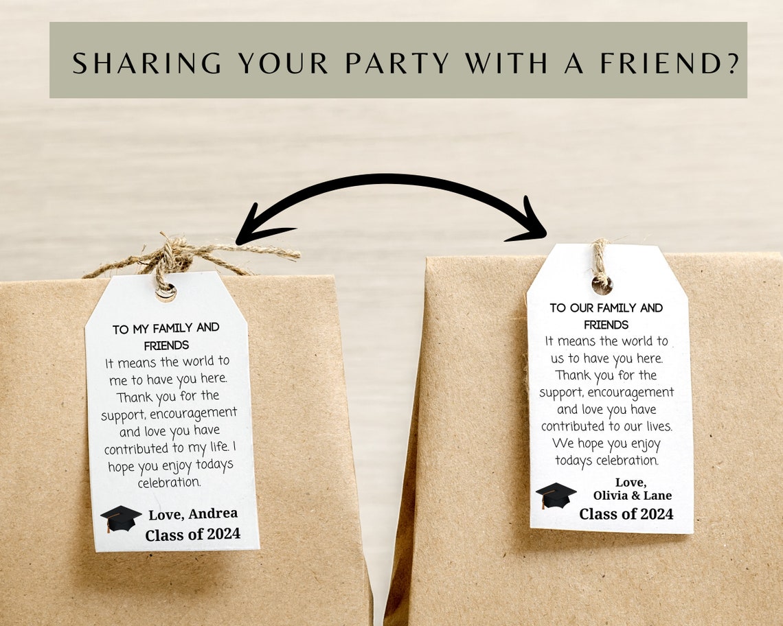 Editable Graduation Thank You Tag, to My Friends and Family Printable ...