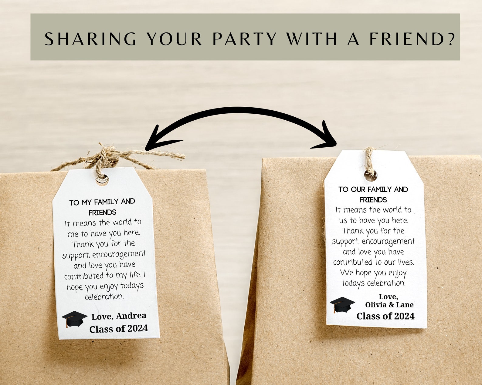 Editable Graduation Thank You Tag, to My Friends and Family Printable ...