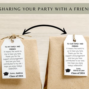 Editable Graduation Thank You Tag, to My Friends and Family Printable ...