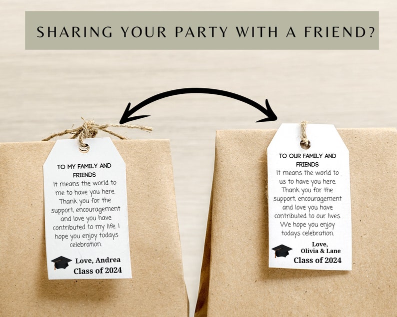 Editable Graduation Thank You Tag, to My Friends and Family Printable ...
