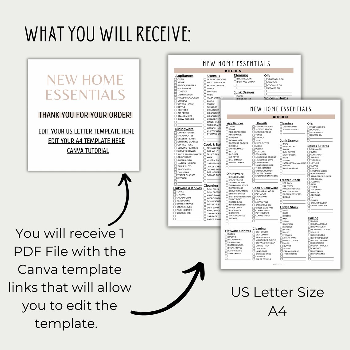 Editable New Home Essentials Checklist, Moving Checklist Printable, New ...