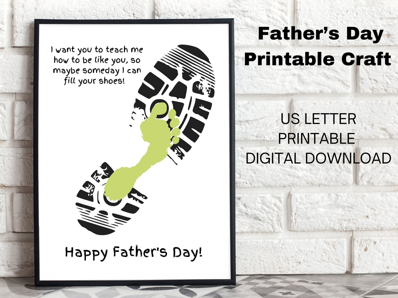 Fathers Day Footprint Craft for Kids, Kids Footprint Keepsake, Fathers ...