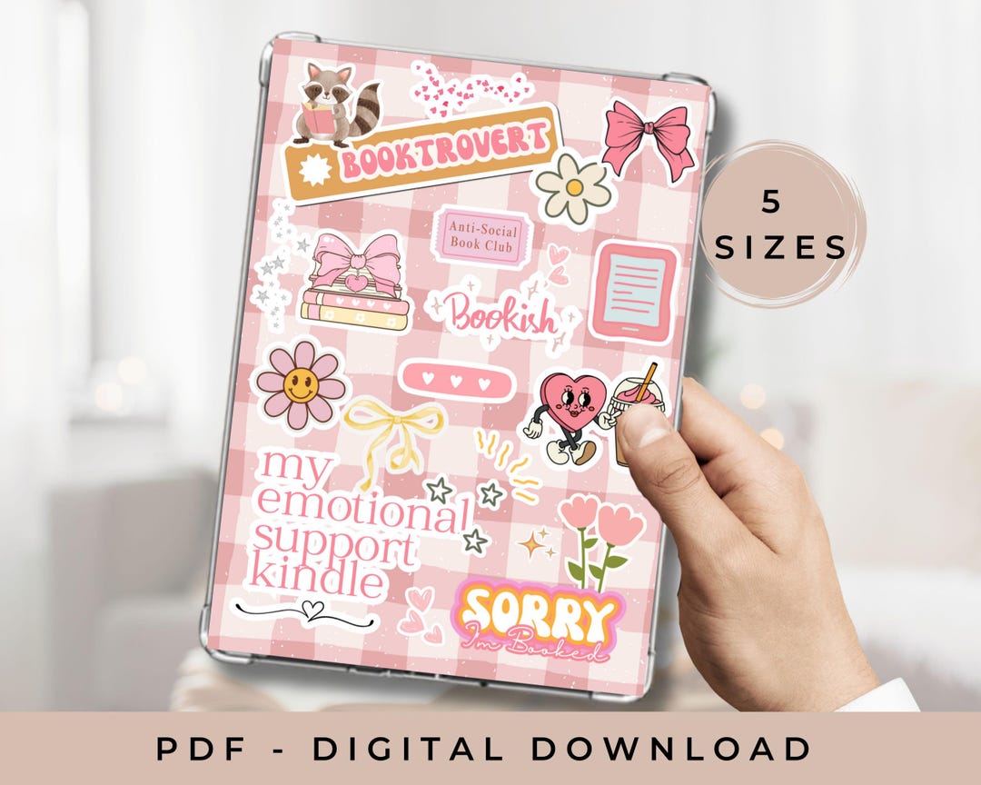 Printable Pink Coquette Kindle Case Insert, Retro Bookish Gift, Paper ...