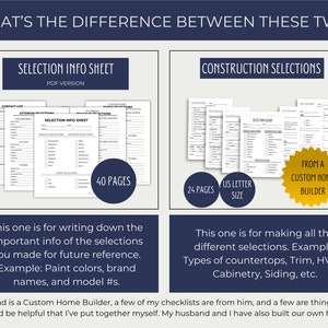 Home Construction Selections Info Sheet, Home Project Planner ...