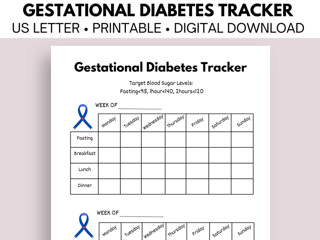 Gestational Diabetes Glucose Tracker, Blood Sugar Log, Pregnancy Health ...