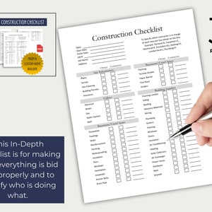 Ultimate Construction Checklist Bundle PDF, Construction Selections ...