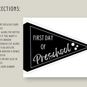 Printable First and Last Day of School Pennant Flag, Back to School ...