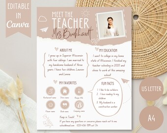 Meet the Teacher Editable Template, Back to School Welcome Letter ...