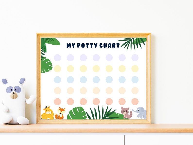 Potty Training Reward Chart Toddler Jungle Animal Sticker - Etsy