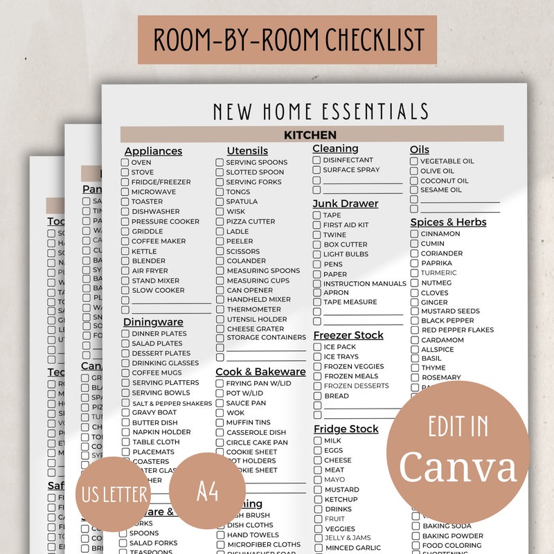 New Home Checklist Printable Template - Etsy