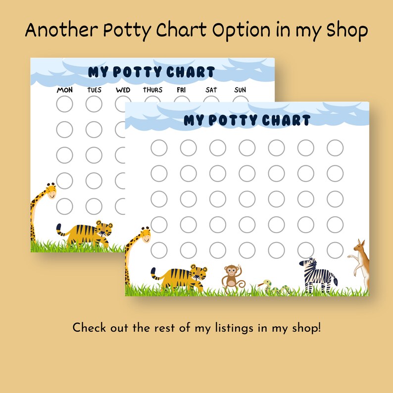 Potty Training Reward Chart Toddler Jungle Animal Sticker - Etsy