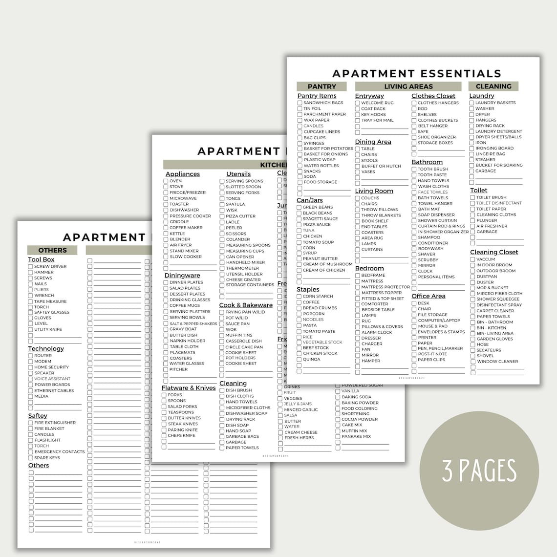New Apartment Essentials Checklist, Moving Checklist Printable, New ...