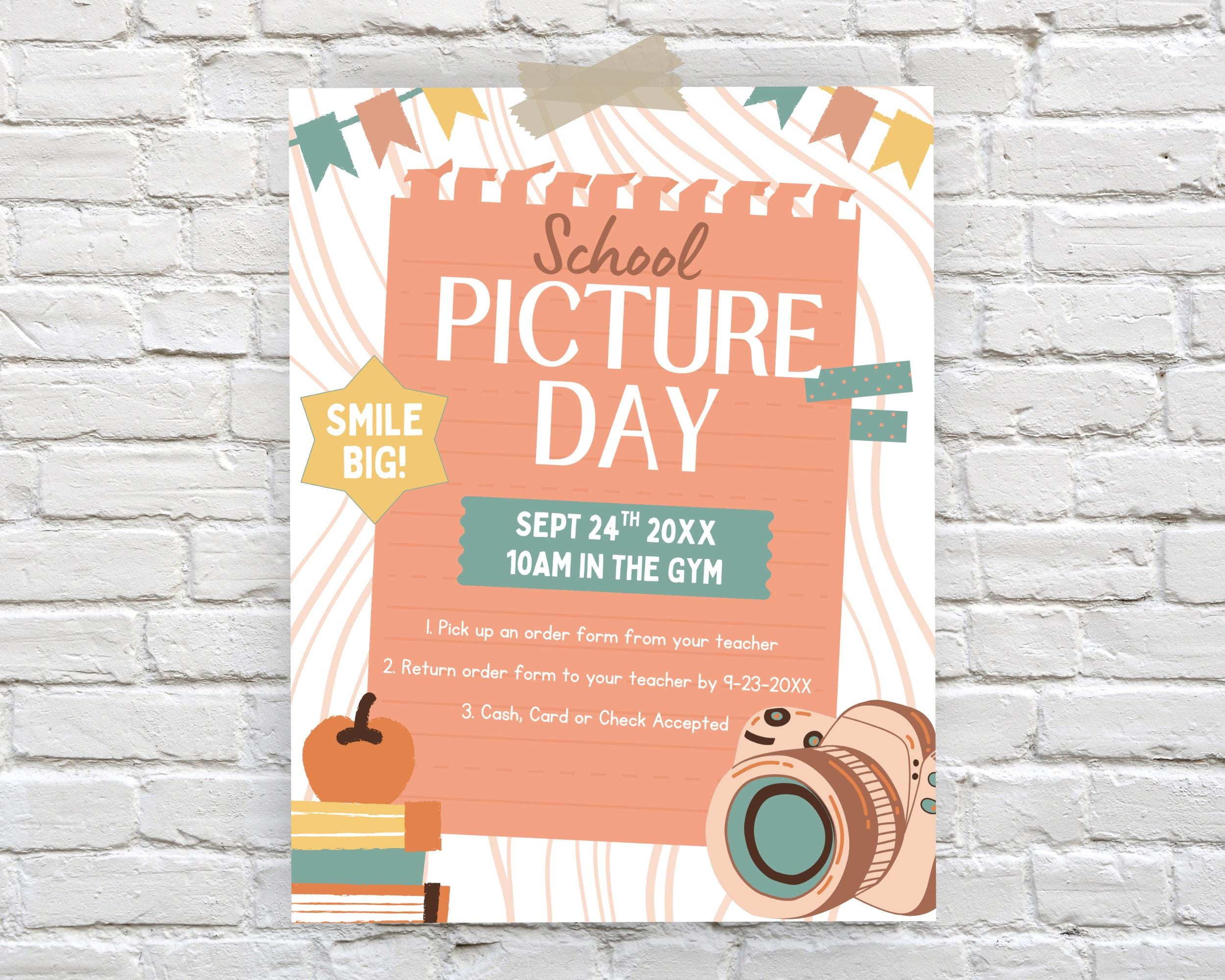 School Photo Order Form and Picture Day Flyer, Editable School Photo ...