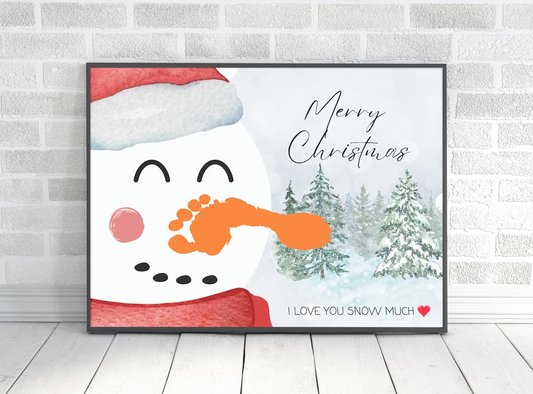 Snowman Footprint Craft, Merry Christmas Footprint Craft for Kids, Dad ...
