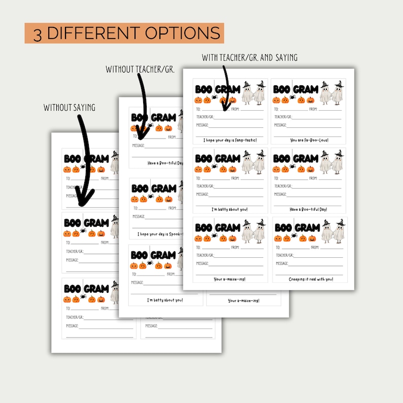 Halloween Candy Gram Printable, Boo Gram, PTO, PTA Fundraiser - Etsy