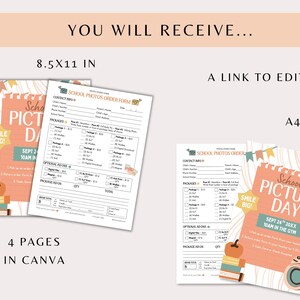 School Photo Order Form and Picture Day Flyer, Editable School Photo ...