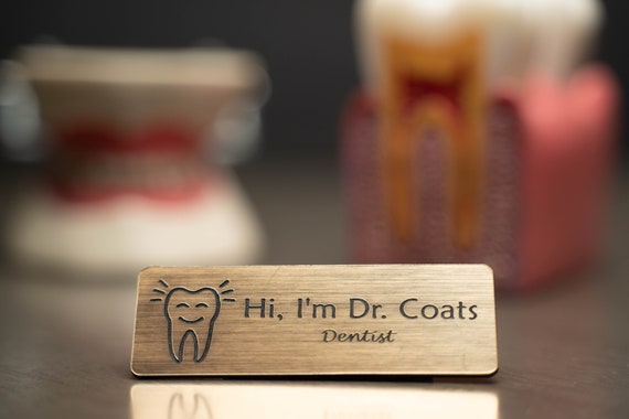 Custom Engraved Name Tags With Magnet - Etsy