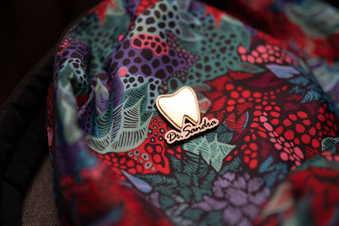 Tooth Magnet, Tooth Pin. With Personalized Text. Wooden and Acrylic ...