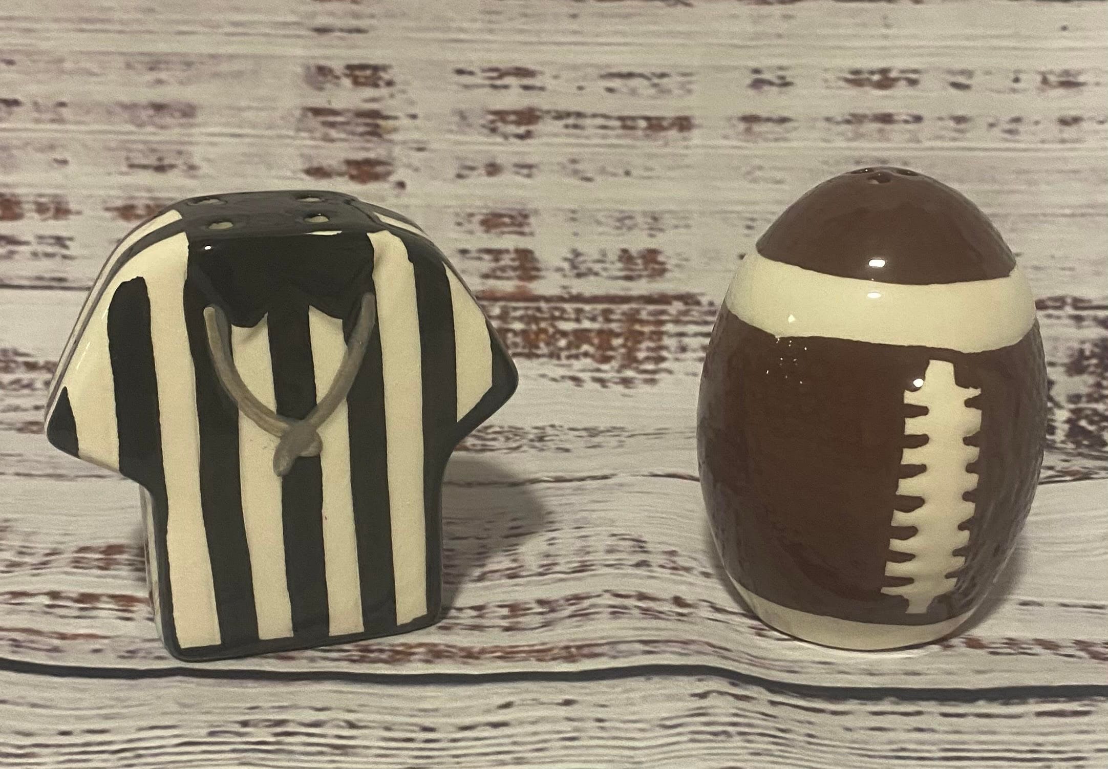 Football Shaped Drinking Glass Set With Football Salt and Pepper ...