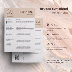 Rustic Resume Template Canva Resume Word Resume Template Professional ...