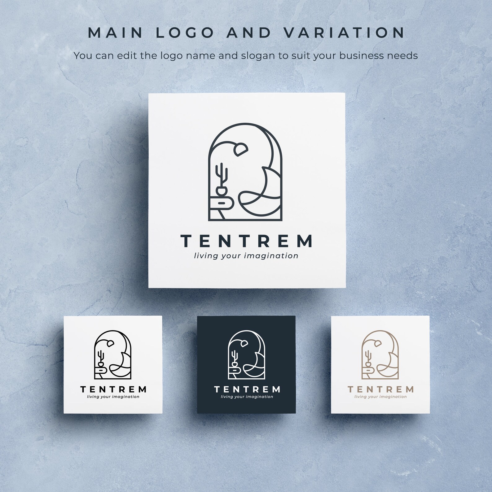 Home Living Logo Branding Kit Printable Brand Real Estate Tentrem Logo ...