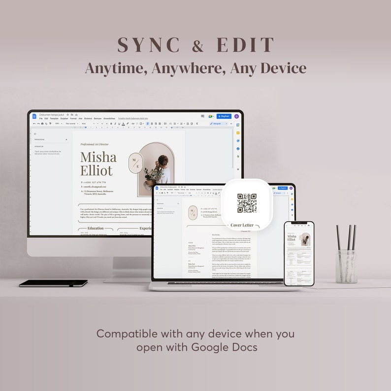 Aesthetic Resume Template | Modern CV Design, Business Card (canva ...