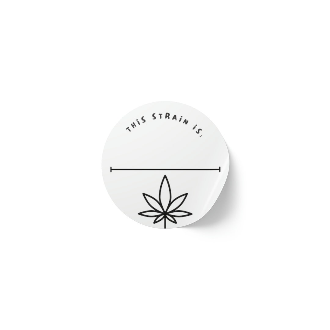 This Strain is Round Sticker Label Rolls 1x1 Dab Size Strain Stickers ...