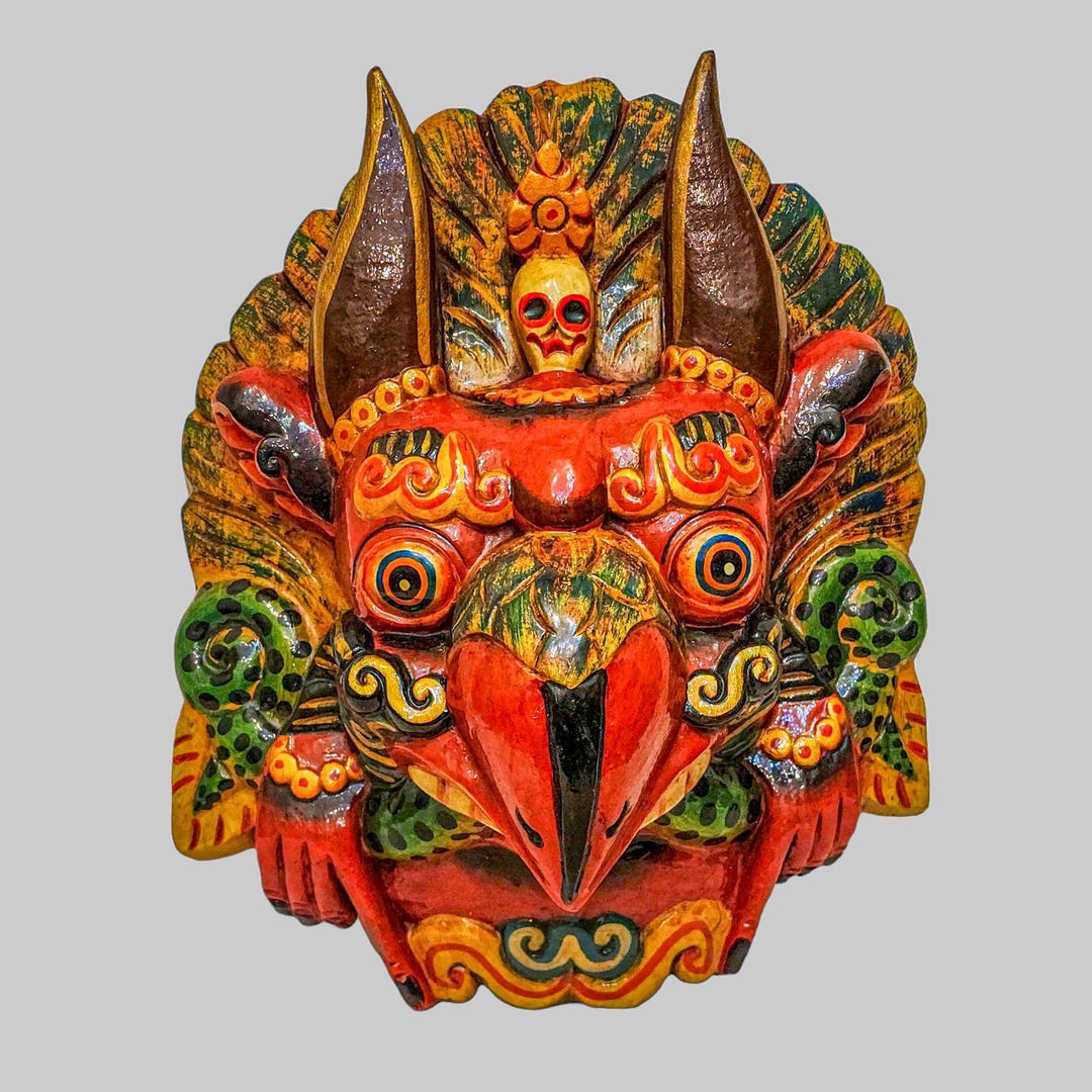 Garuda Wooden Mask | Wall Hanging Mask | Authentic Art Piece - Etsy