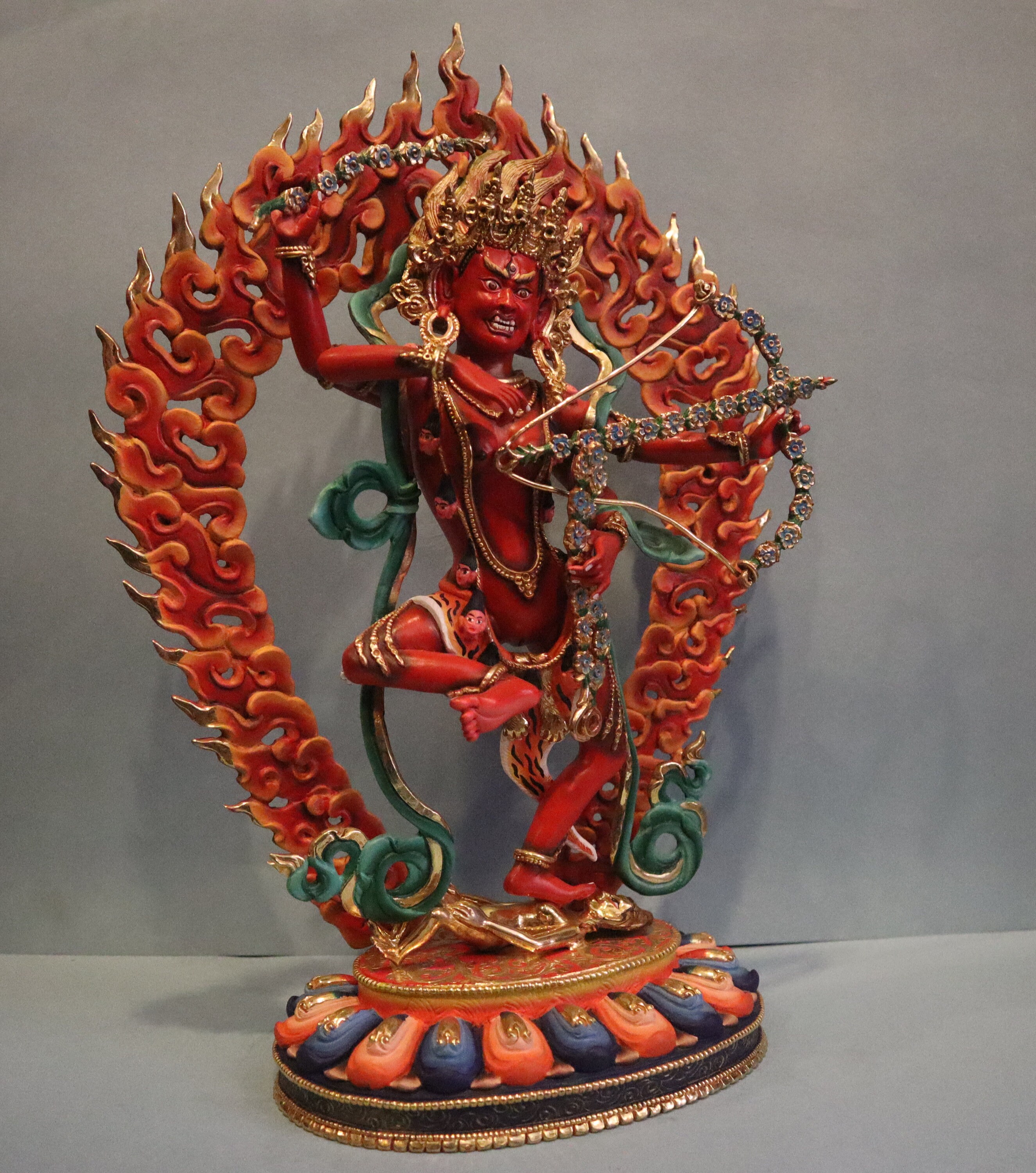 24k Gold Gilded Kurukulla Statue: Authentic Tibetan Red Dakini ...