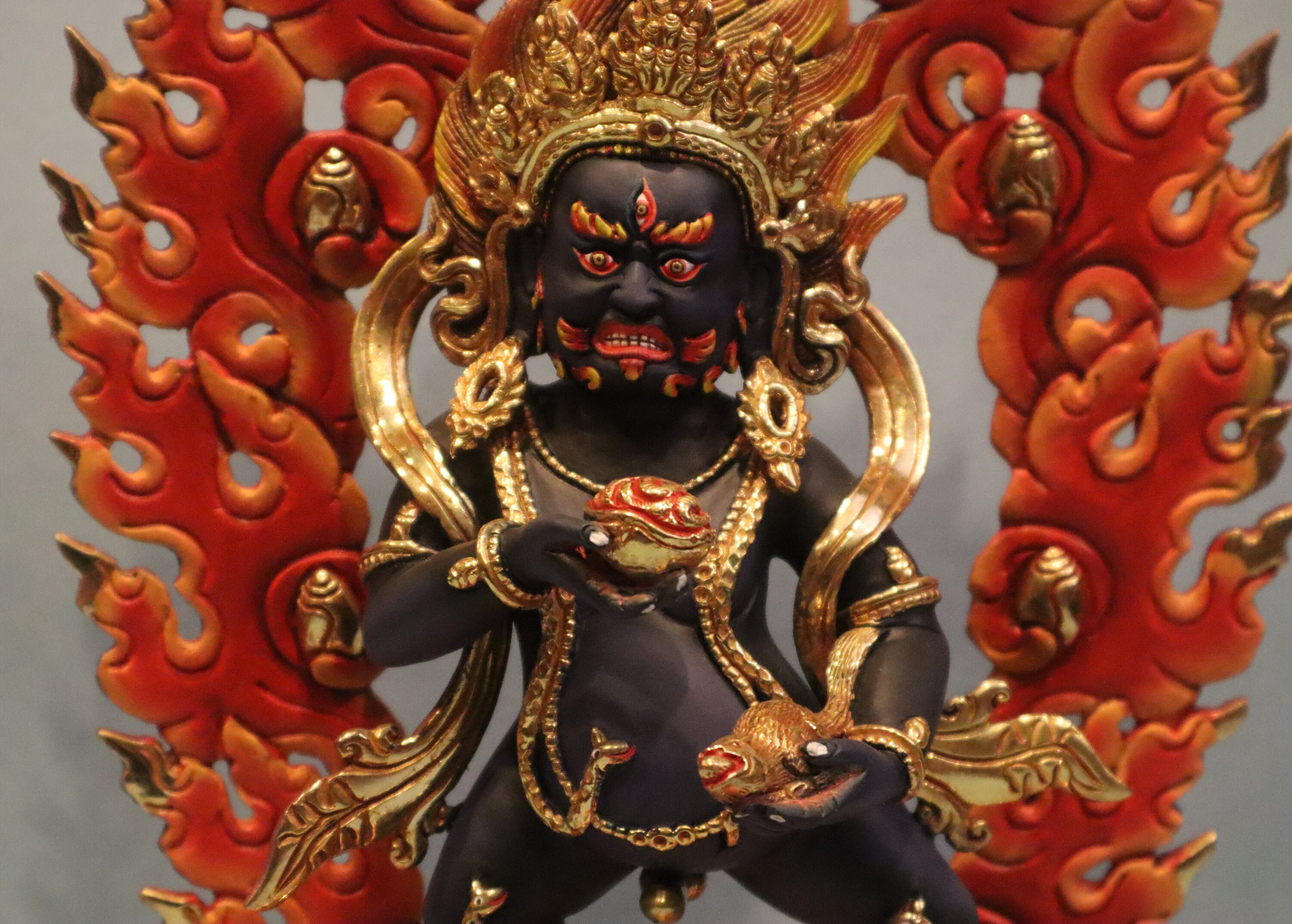 Lord Black Kuber Statue 24K Gold Gilded With Symbol of Prosperity and ...