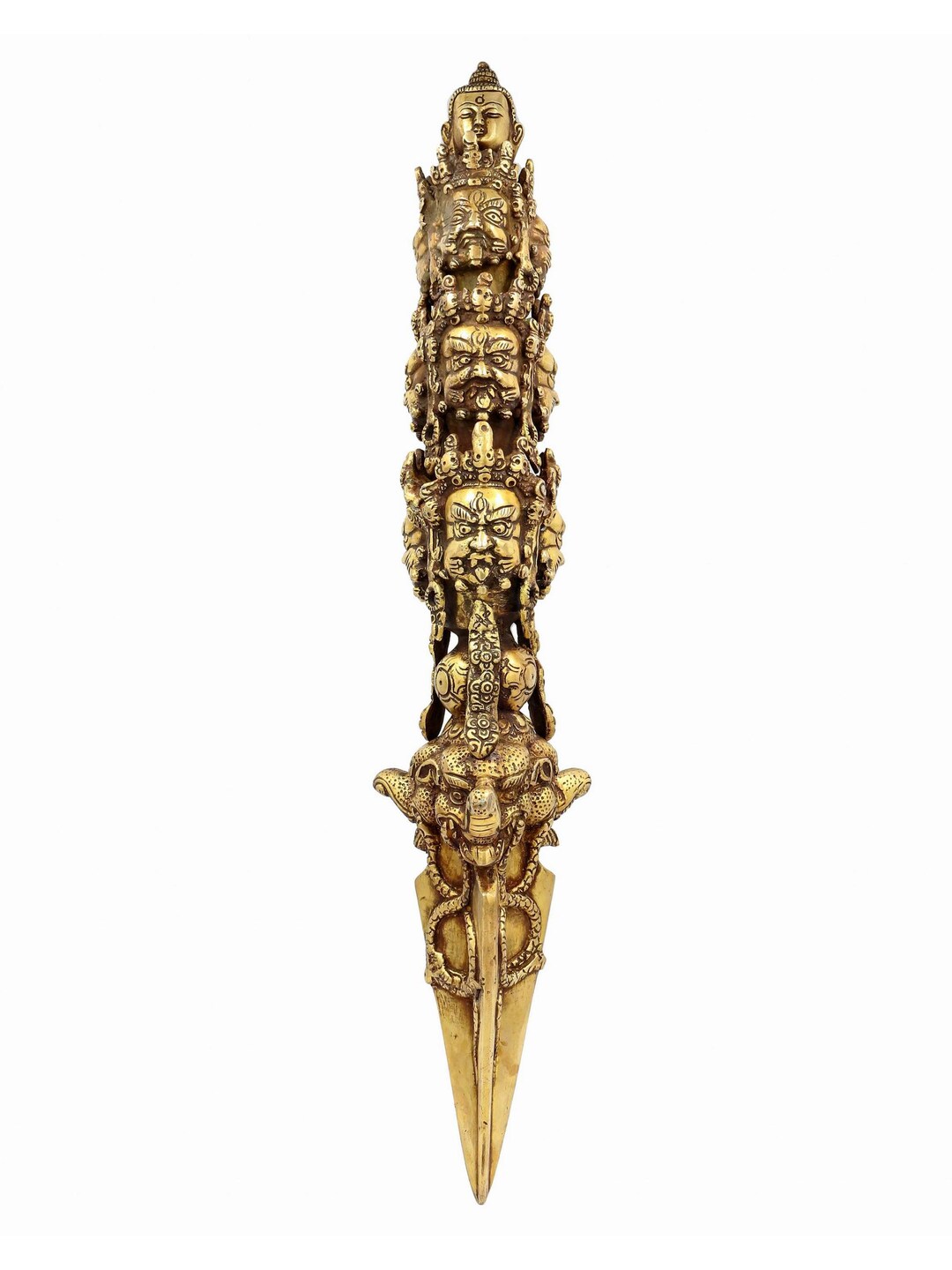Hand Made , Best Quality ,buddhist Metal Phurba, Sand Casting, 10 Head ...