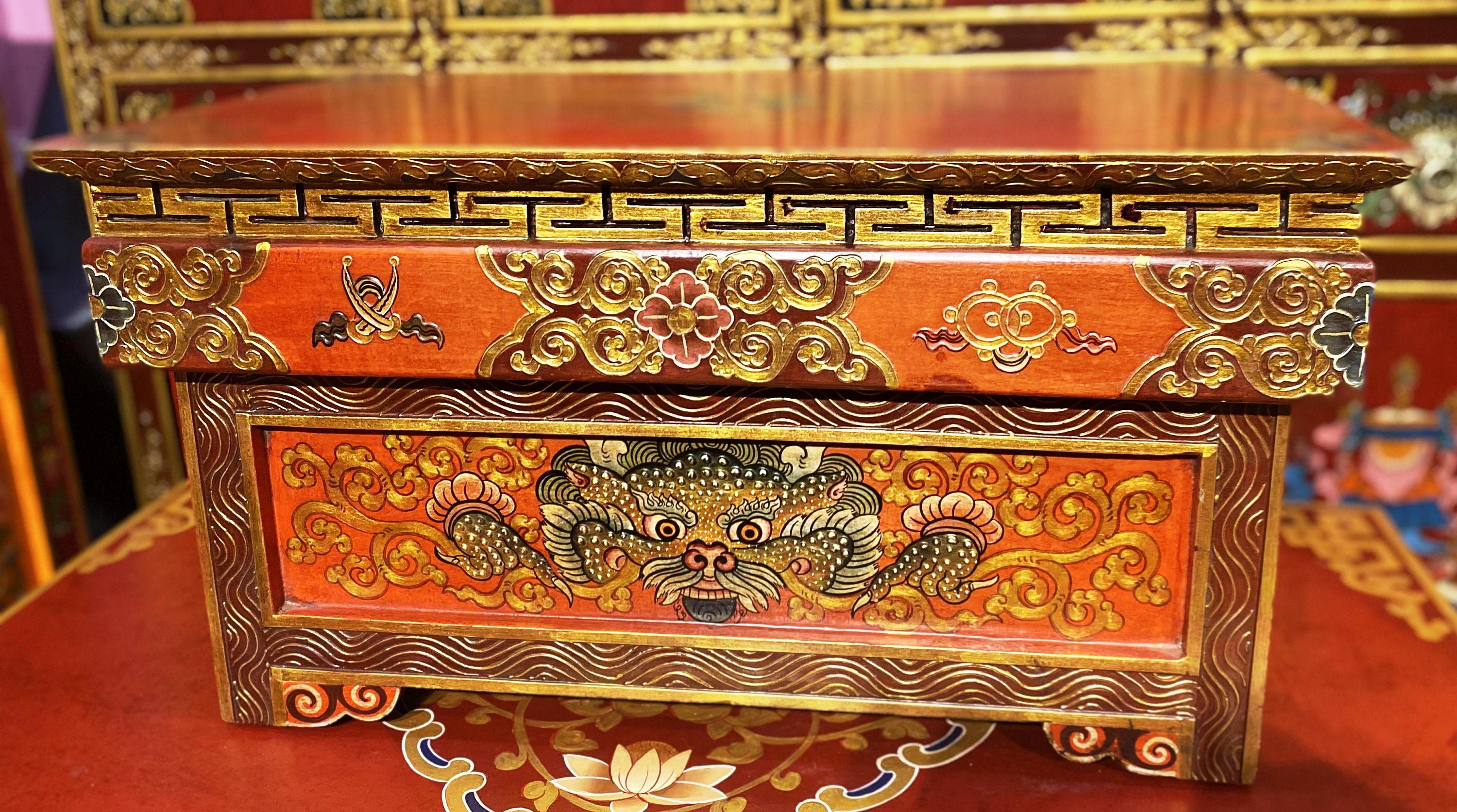 Handmade Tibetan Cheepu-faced Table Thangka Color Painted - Etsy