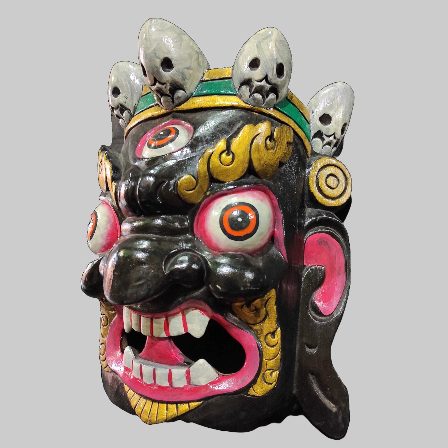 Handcrafted Mahakala Mask Unique Nepalese Art, Ritualistic Symbol ...