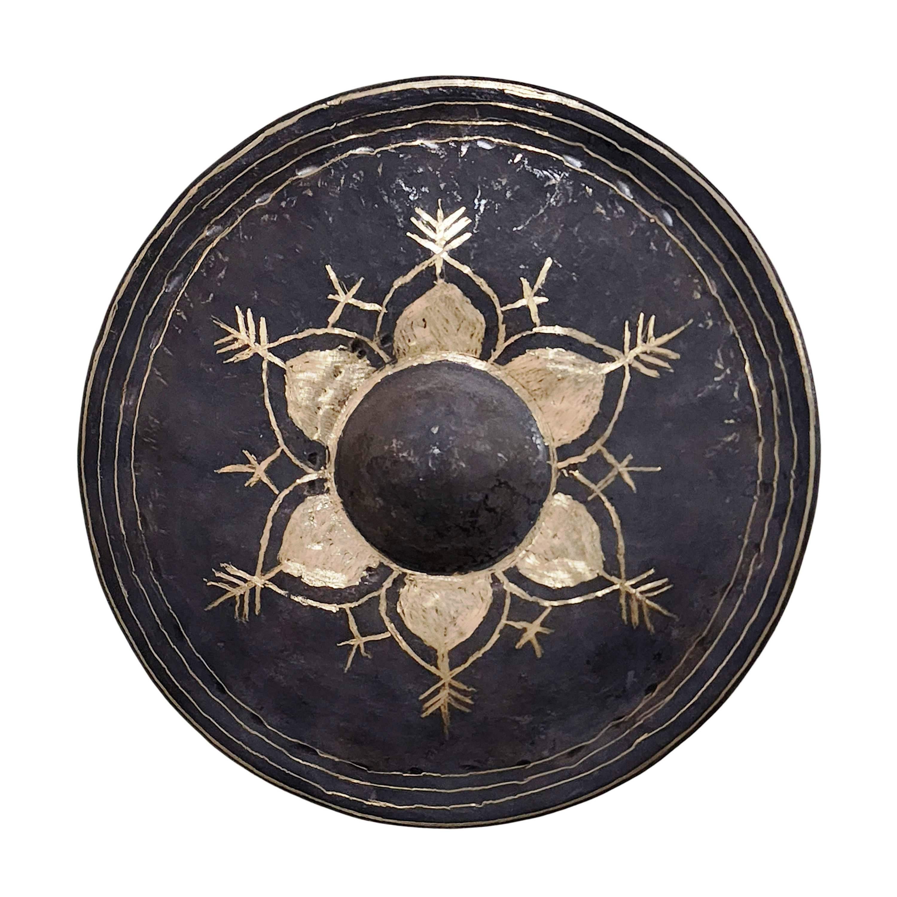 Hand Beaten Large Burmese Gong, Nipple Gong With Flower Design - Made ...