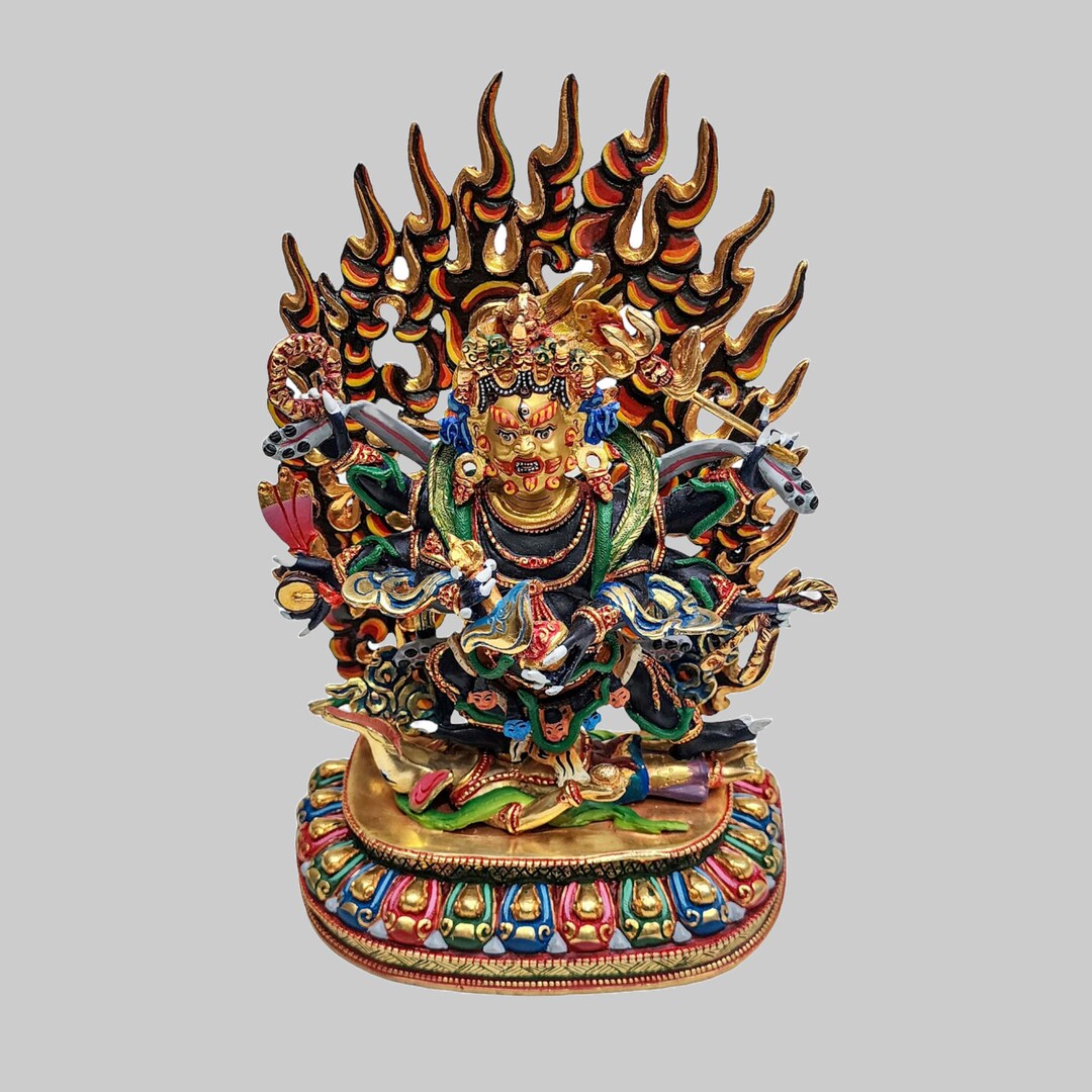 Mahakala Black Statue | Tibetan Buddhist God of Time | Tibetan ...