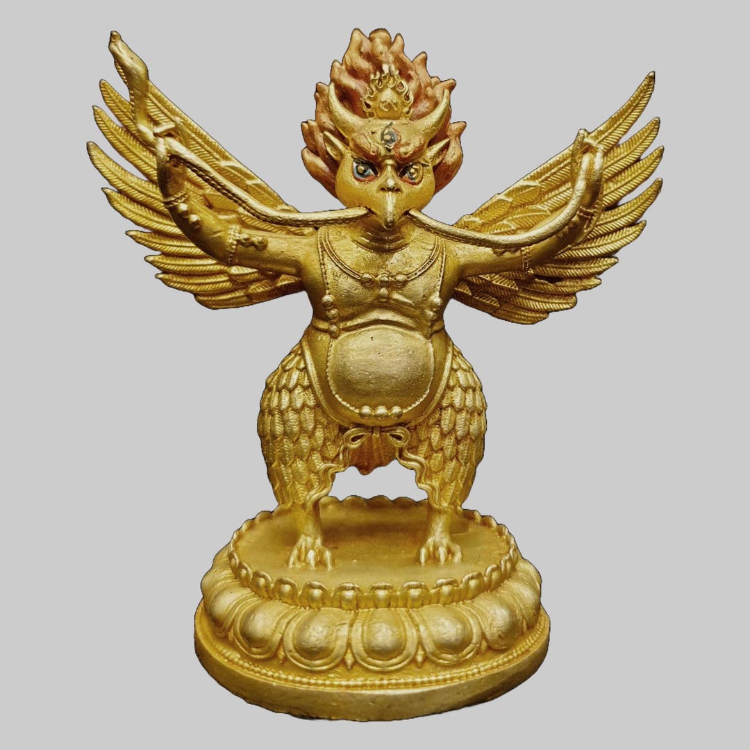 Handmade Copper Garuda Statue: Gold Plated Nepali Decor (10cm) - Etsy